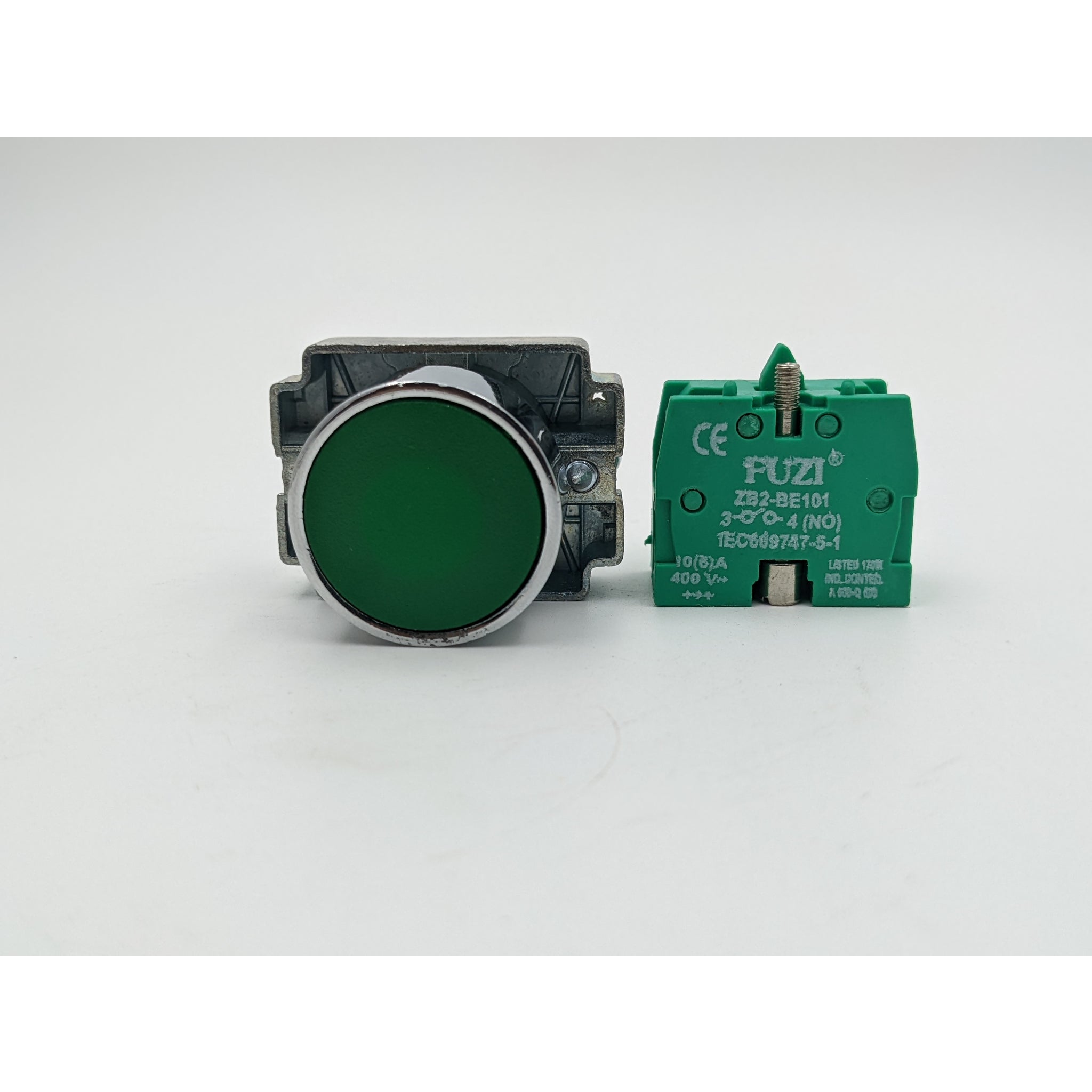 Push Button Single Green | With base | LAY 5 | Dia 22 mm | Imported