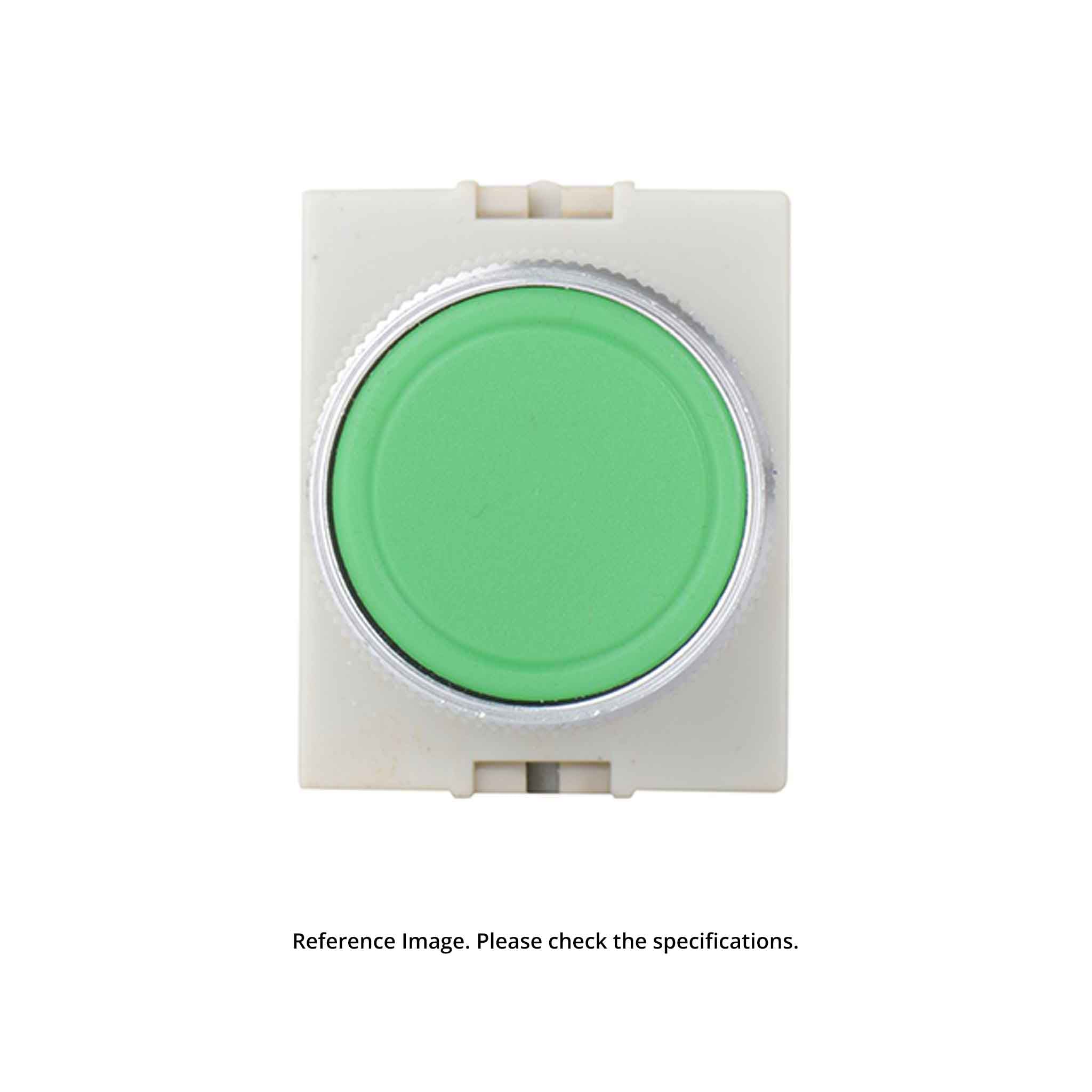Push Button Single Green | 24 VDC 220 VAC | 8 Pin (2 NO+2 NC) | 16 mm
