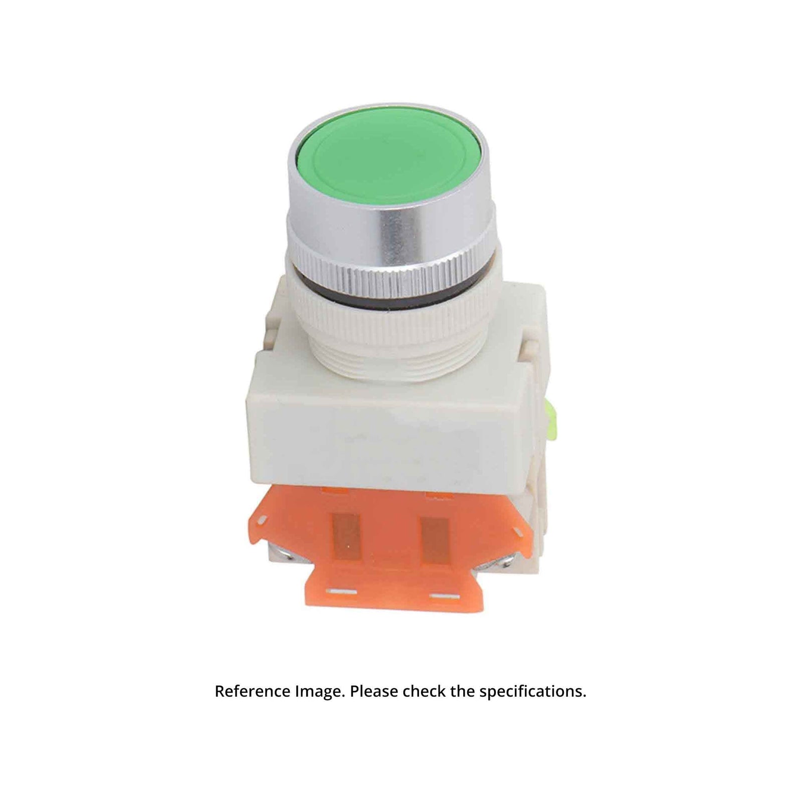 Push Button Single Green | 24 VDC 220 VAC | 8 Pin (2 NO+2 NC) | 16 mm